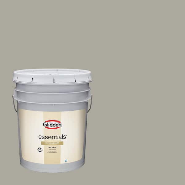 Glidden Essentials 5 gal. PPG1007-4 Hot Stone Satin Exterior Paint ...