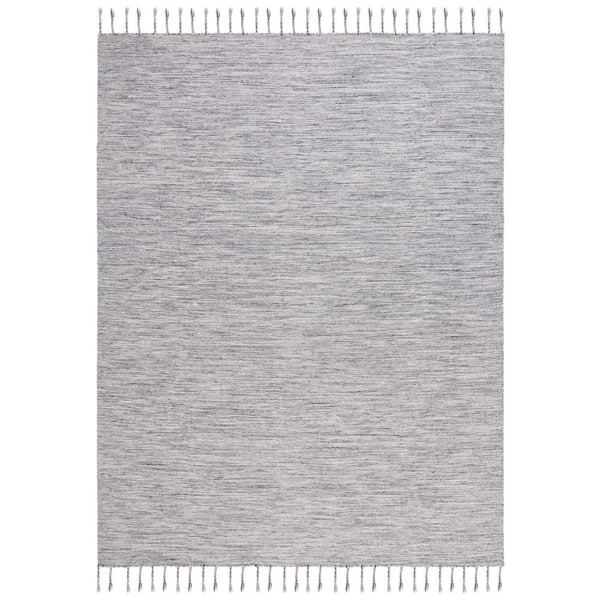SAFAVIEH Dhurries 8 ft. x 10 ft. Dark Gray/Beige Horizontal Static Area ...
