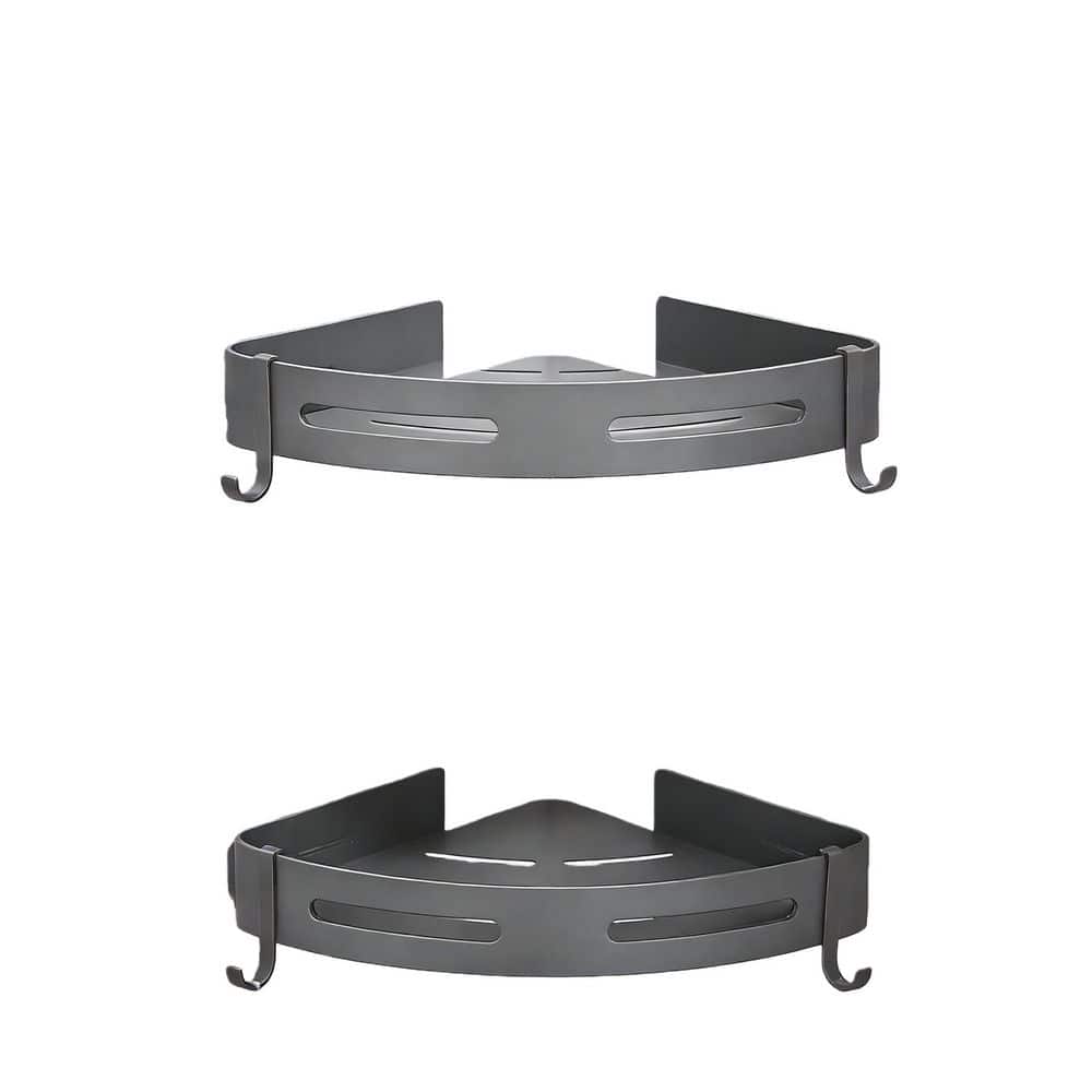 Wudkey Adhesive No-Drilling 2-Tier Corner Shower Caddy Comer Shelf Wall ...