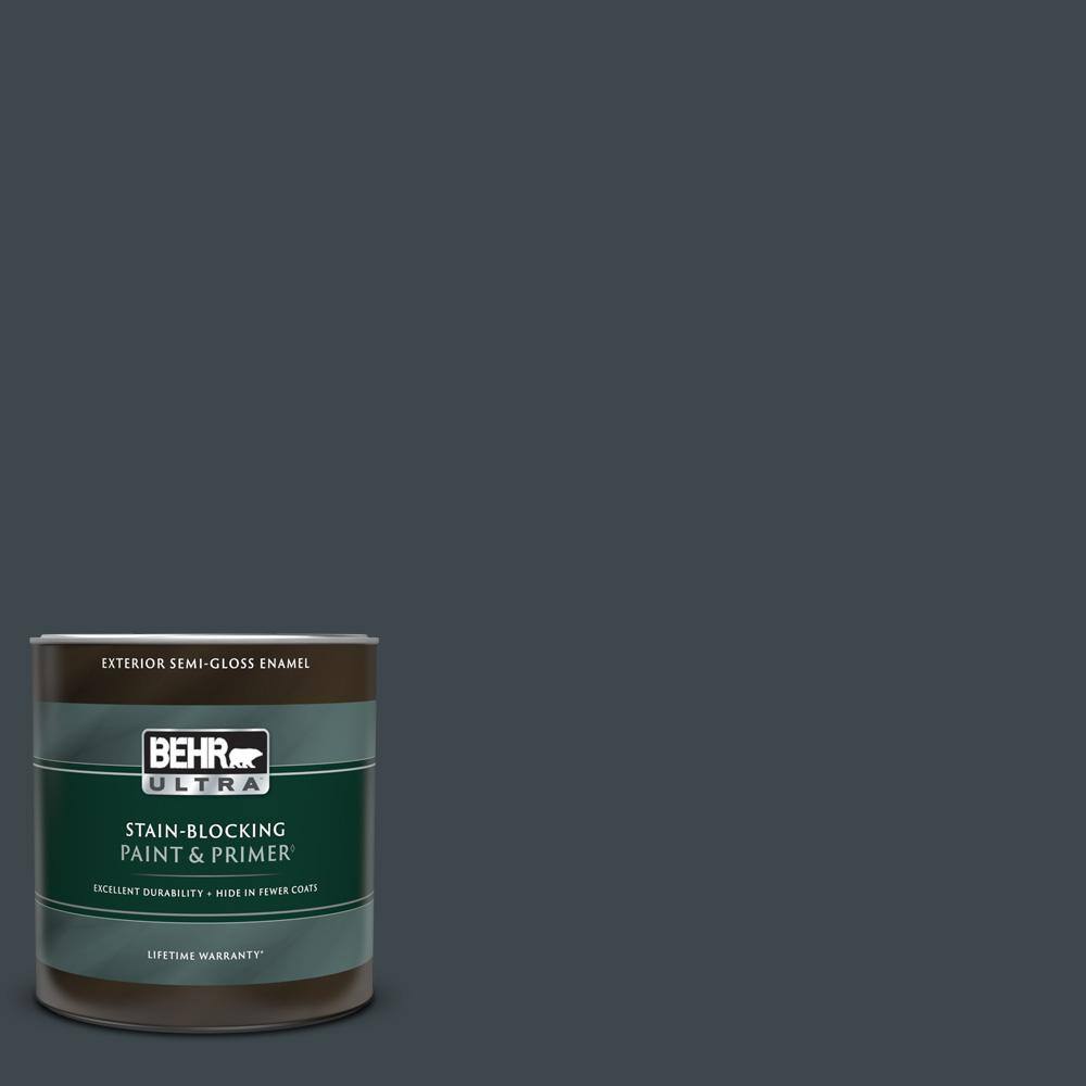 BEHR ULTRA 1 qt. #PPU25-23 Winter Way Semi-Gloss Enamel Exterior Paint ...