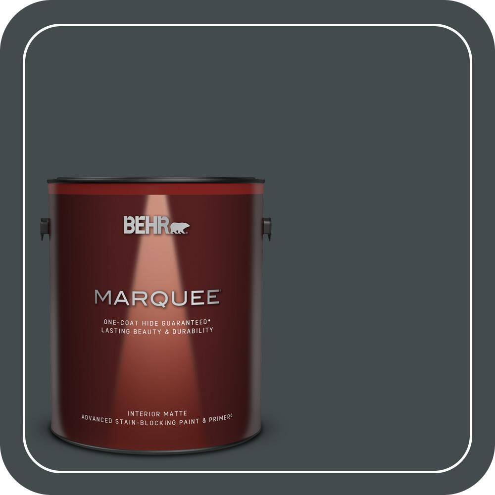 BEHR MARQUEE 1 gal. #730F-7 Black Sable Matte Interior Paint & Primer ...