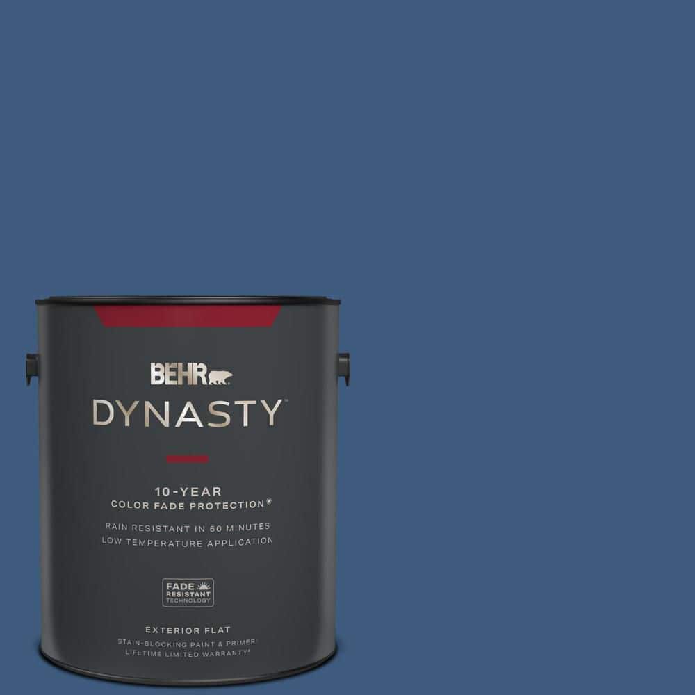BEHR DYNASTY 1 gal. #M520-7 Admiral Blue Flat Exterior Stain-Blocking ...