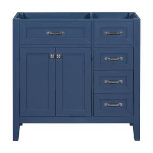 Ximuprmy 36 in. Bath Vanity Cabinet without Top in White, Solid Wood ...