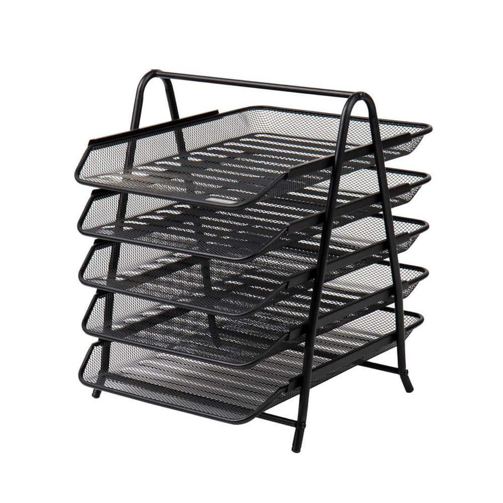 Black 11.8 in. x 15 in. Metal Desktop Organizer Z0741XP8NK - The Home Depot