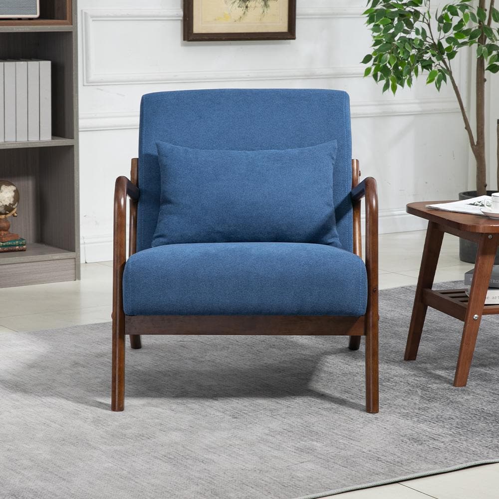 YOFE Comfy Mid-Century Modern Blue Velvet Upholstered Living Room ...
