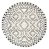 nuLOOM Lacey Moroccan Tribal Shag Off White 6 ft. x 6 ft. Round Area ...