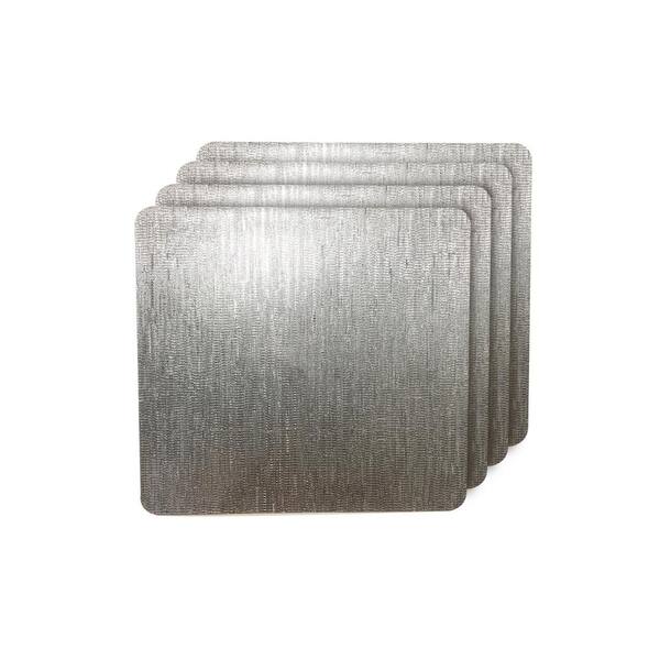 Dainty Home Galaxy Metallic 15 in. x 15 in. Silver Vinyl Smooth Linear ...