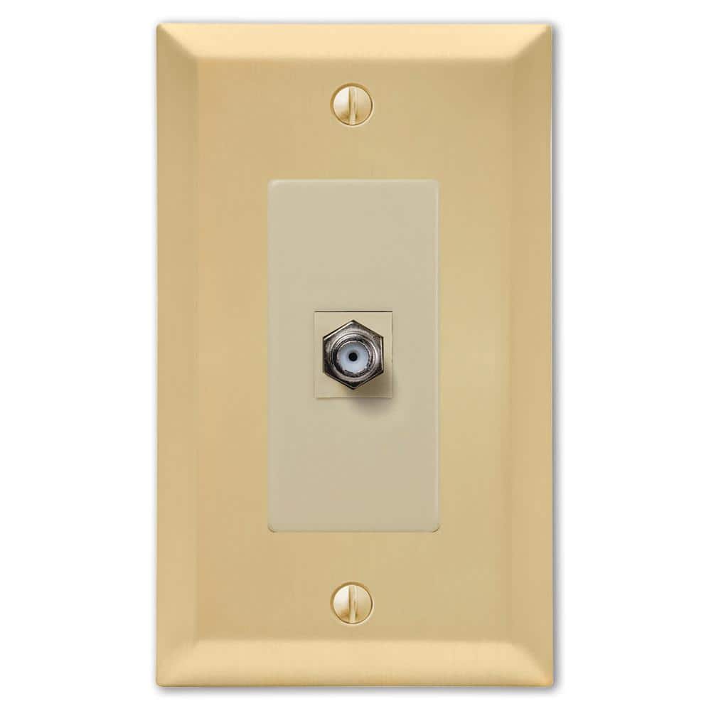 AMERELLE Metallic 1 Gang Coax Steel Wall Plate - Satin Brass 163CXSB ...
