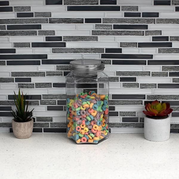 Home Basics 51 oz. Large Hexagon Clear Glass Canister HDC64706 - The ...