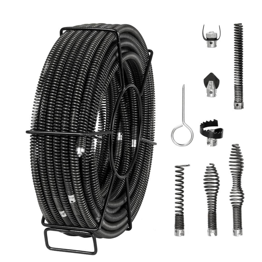 VEVOR Drain Cleaning Cable 100 ft. x 5/8 in. Sewer Drain Auger Cable ...