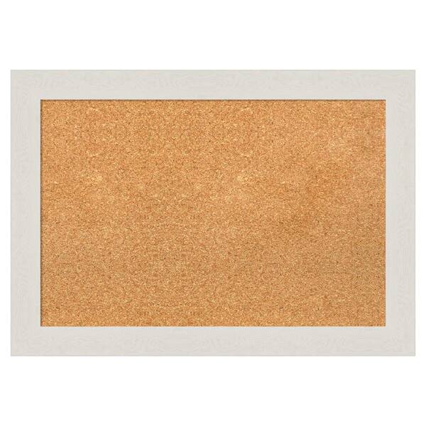 Amanti Art Rustic Plank White Narrow Natural Corkboard 27 in. x 19 in ...