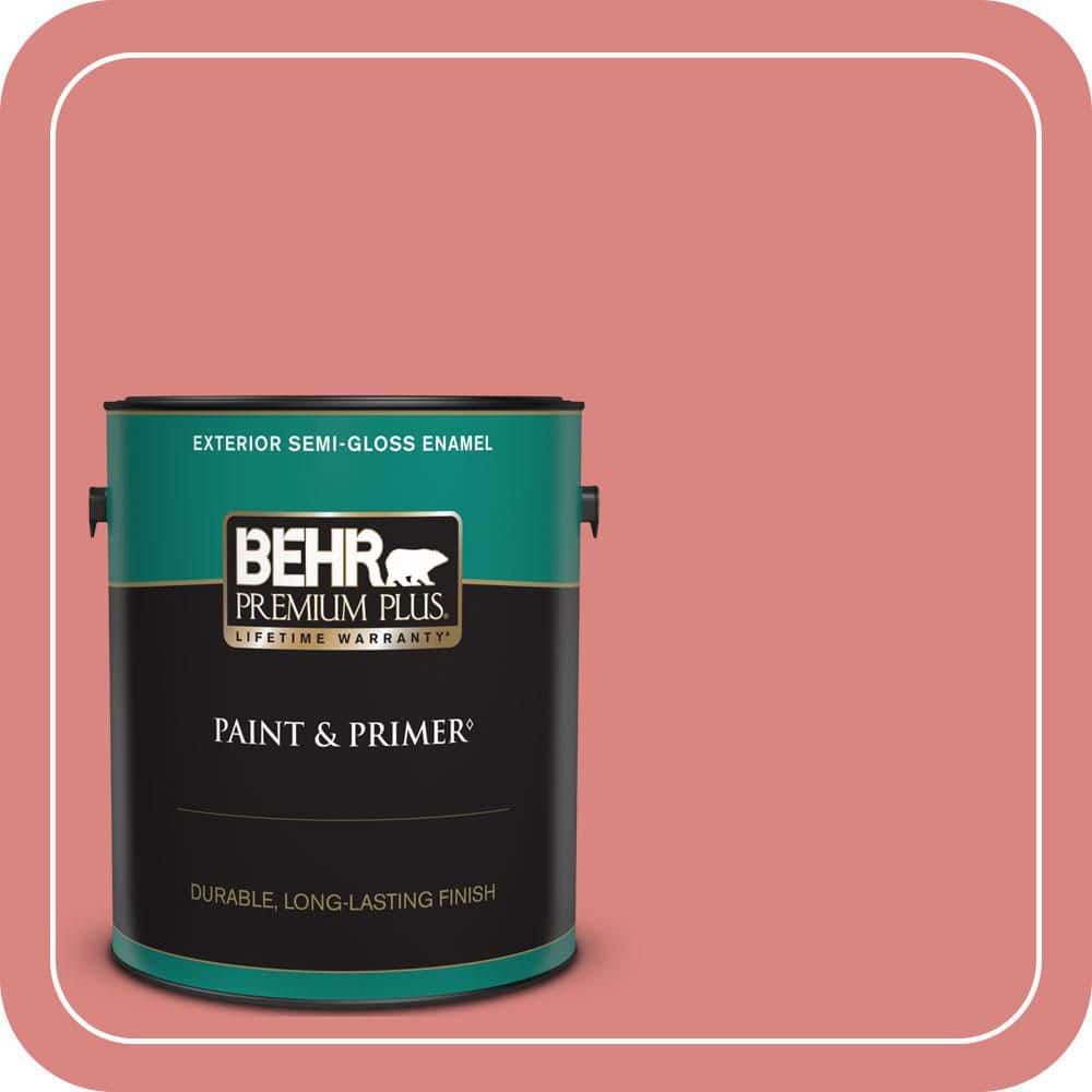 BEHR PREMIUM PLUS 1 gal. #M160-5 Pink Damask Semi-Gloss Enamel Exterior ...