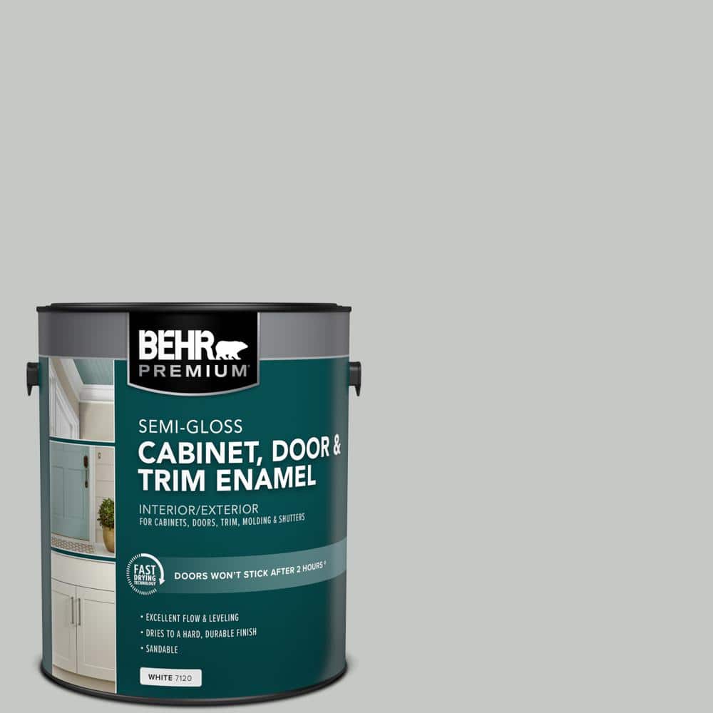 BEHR PREMIUM 1 gal. #BNC-07 Frosted Silver Semi-Gloss Enamel Interior ...