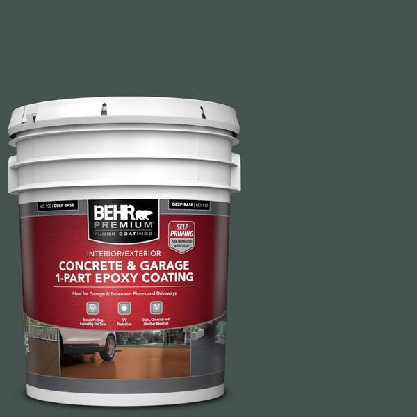BEHR PREMIUM 5 gal. #MQ6-44 Black Evergreen Self-Priming 1-Part Epoxy ...