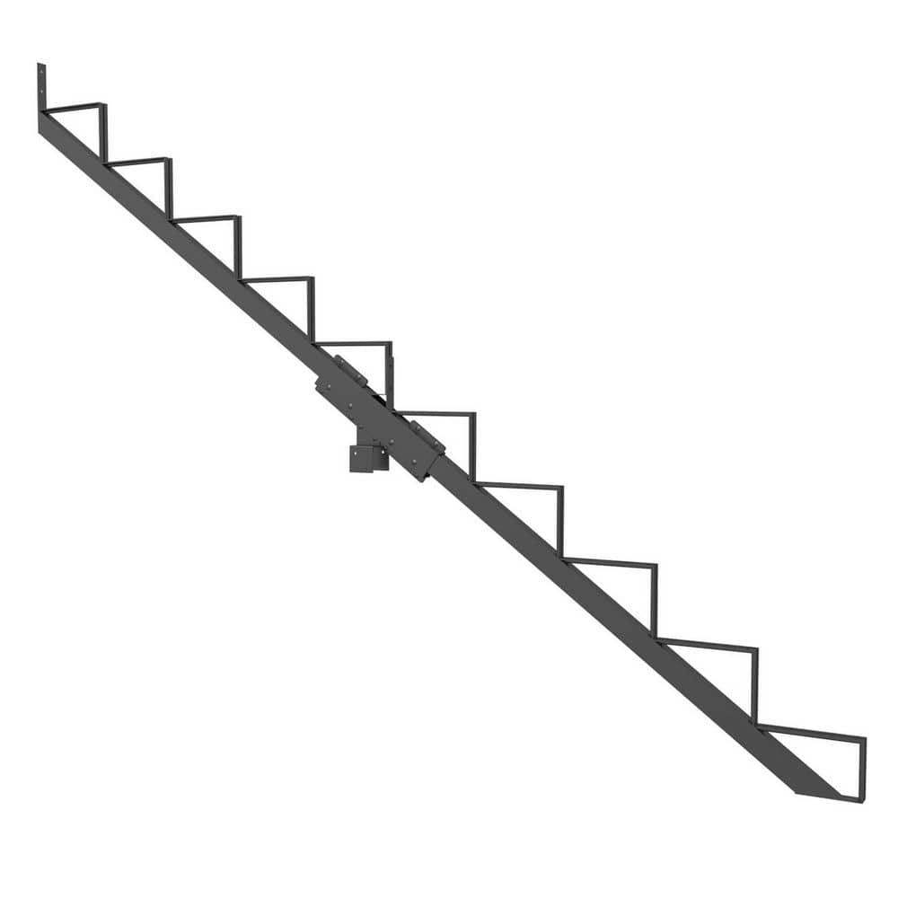 Pylex 7-1/2 in. x 10-1/4 in.-10-Steps Steel Stair Stringer Black ...