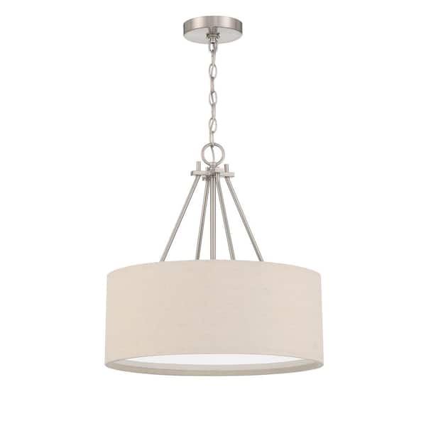 CRAFTMADE Duke 60-Watt 3-Light Brushed Nickel Finish Dining/Kitchen ...