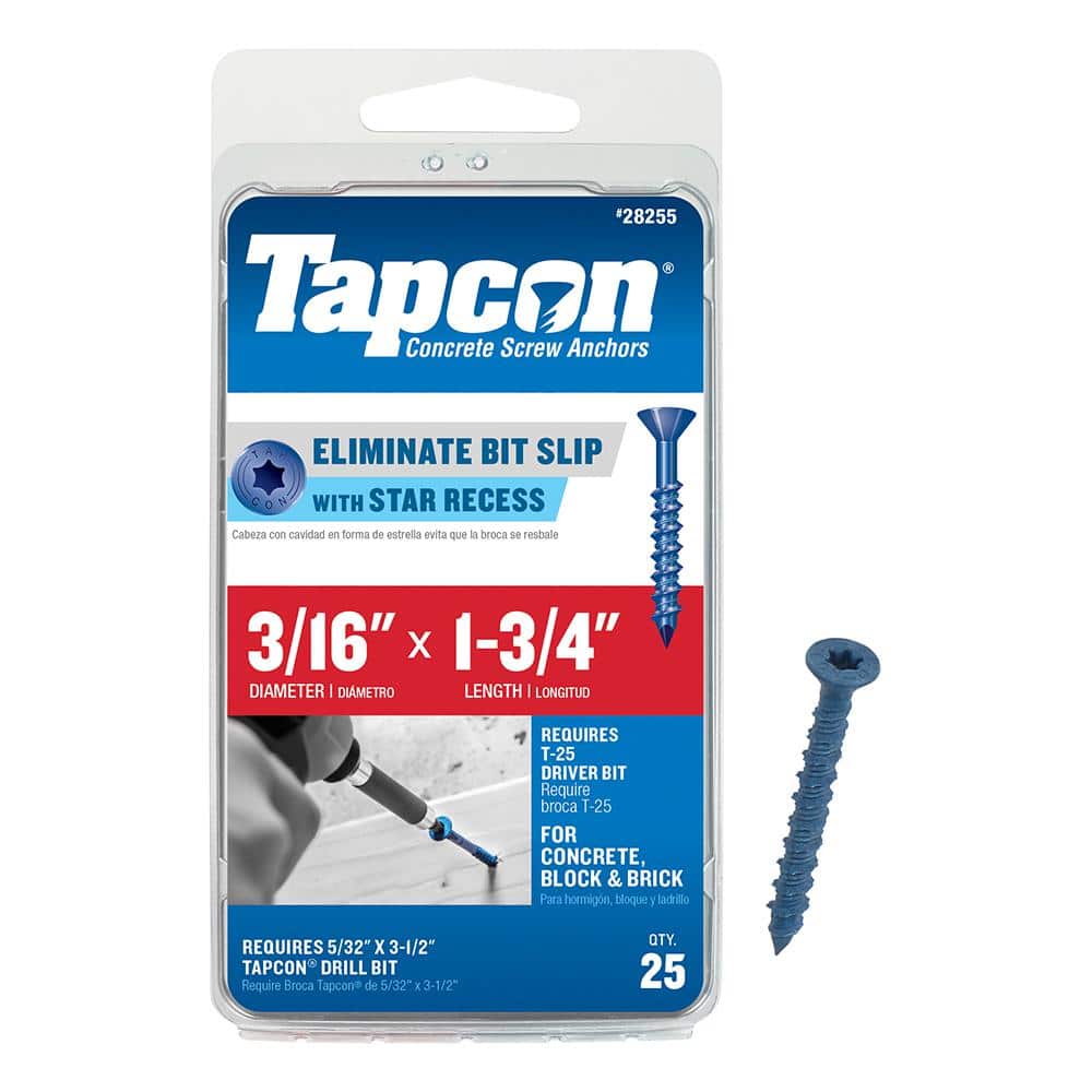 Reviews for Tapcon 3/16 in. x 1-3/4 in. Star Flat-Head Concrete Anchors (25-Piece) | Pg 1 - The ...