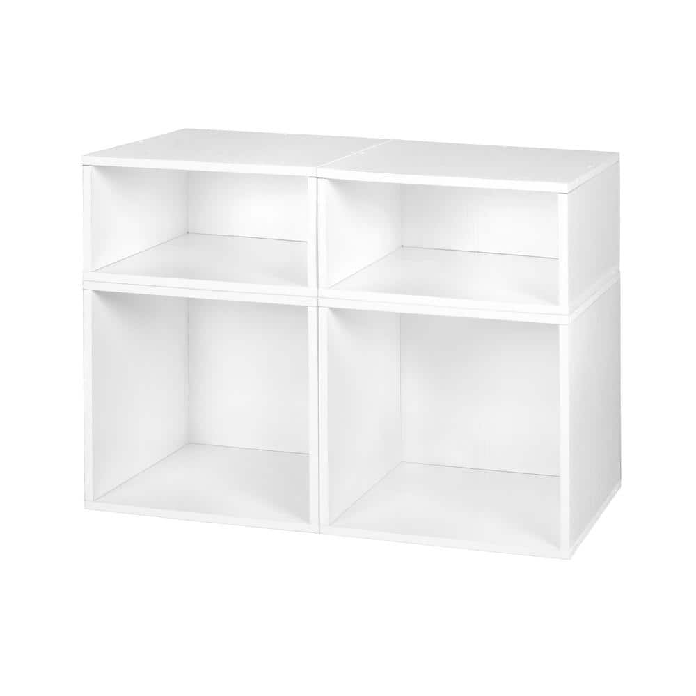 Niche 19.5 in. H x 26 in. W x 13 in. D White Wood 4-Cube Organizer ...