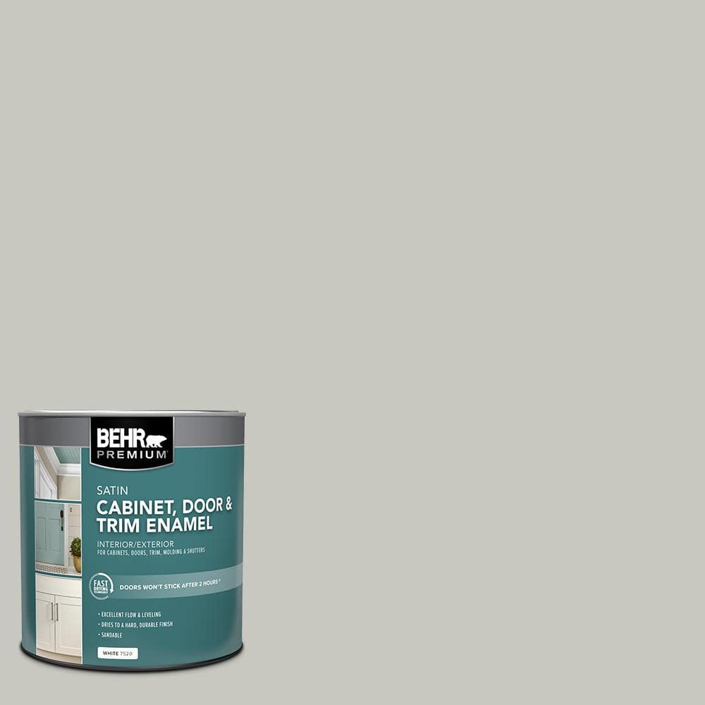 BEHR PREMIUM 1 qt. #N360-2 Silver Marlin Satin Enamel Interior/Exterior ...