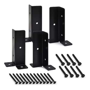 Afoxsos Metal Black Heavy Duty Corner Braces L Brackets for Wood ...