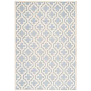 SAFAVIEH Cambridge Light Blue/Ivory 4 ft. x 6 ft. Geometric Medallion ...