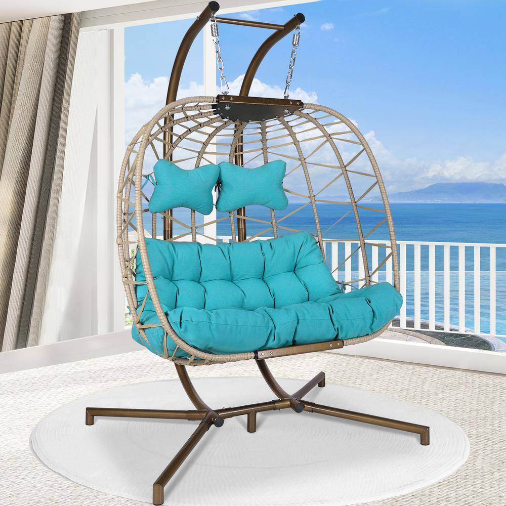 Have a question about NICESOUL Beige Wicker Outdoor Double Hanging ...