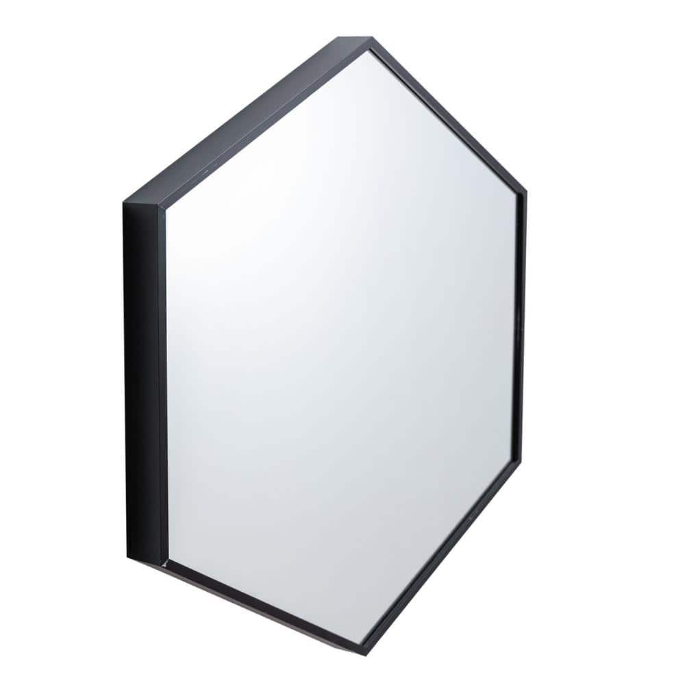 20 in. W x 24 in. H Hexagon Aluminium Framed Wall Mount Modern Decor ...