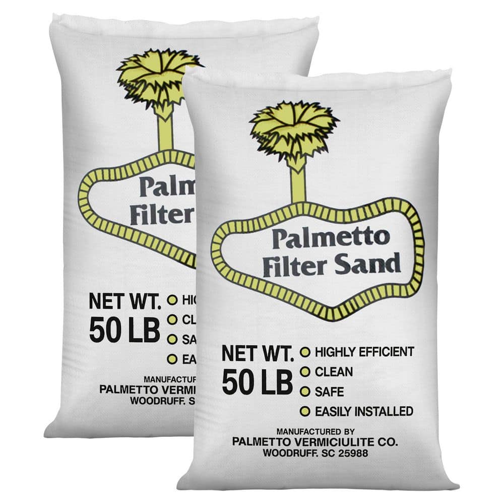 Palmetto Natural Pool Filter Sand-50 lbs. Bag x 2 - 18 sq. in. Coverage ...