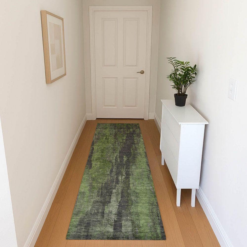 Addison Rugs Mayfield Premium Machine Washable Abstract AMF1648 Olive 2 ...