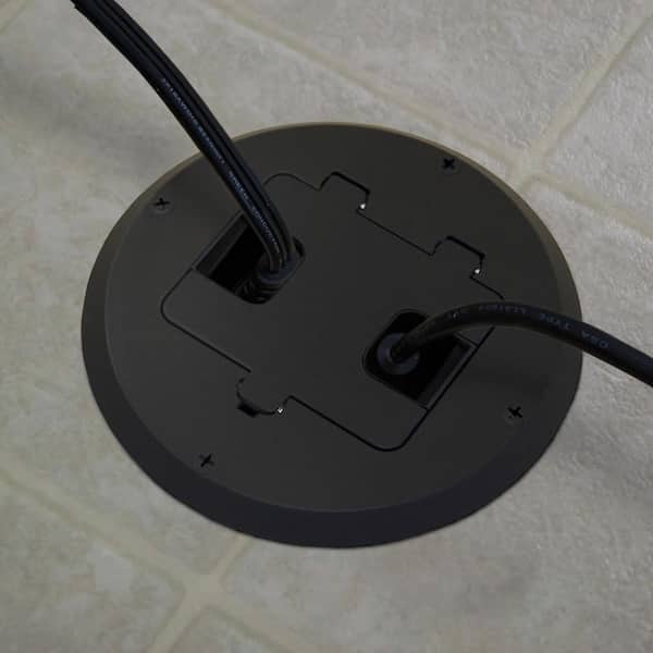 Buy Black 1-Gang Floor Box Kit with Recessed Duplex 15A TR Device and ...