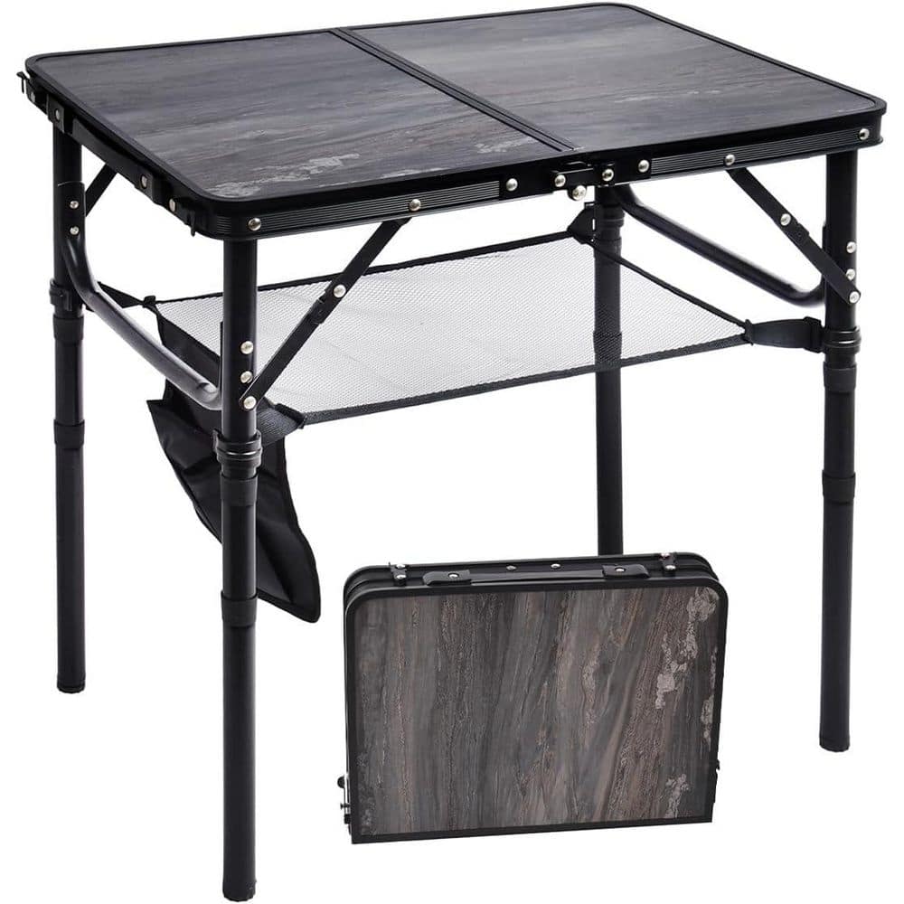 PALEO HOME LLC Black Lava Small Folding Camping Table, 2ft Portable ...