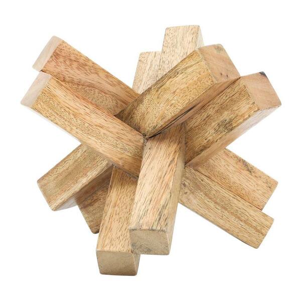 Liv & Skye Light Brown 6 in. x 6 in. Wood Jack Sculpture 17037 - The ...