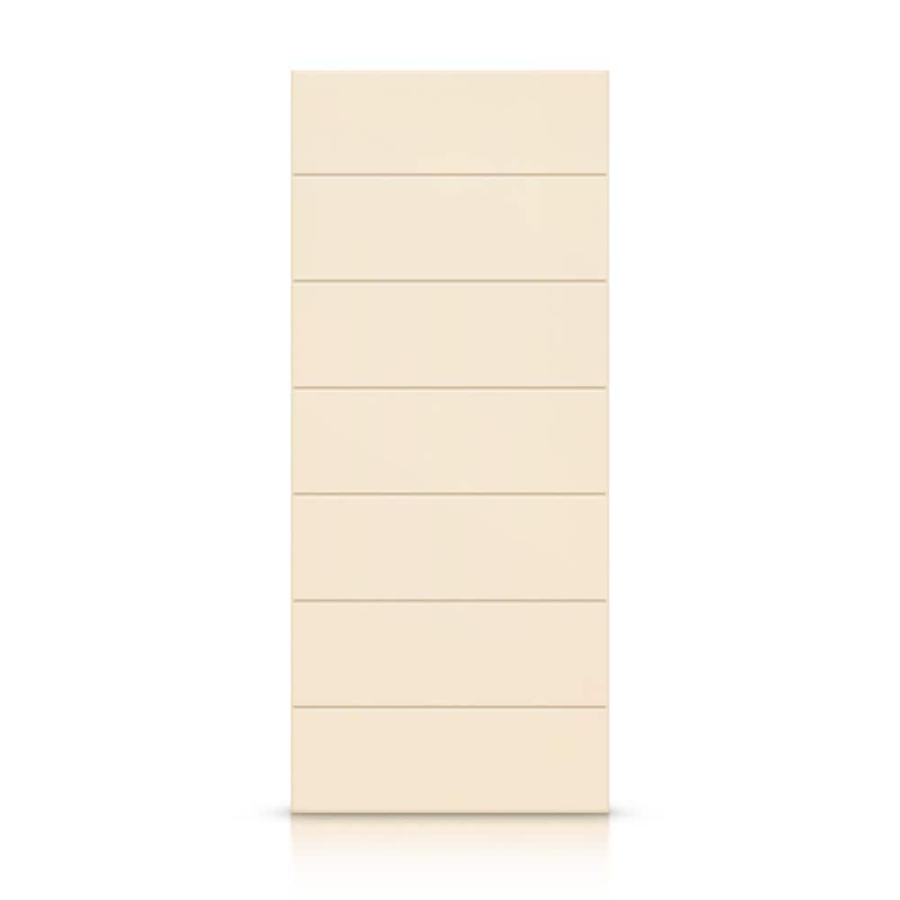 CALHOME 36 in. x 84 in. Hollow Core Beige Painted Composite MDF ...