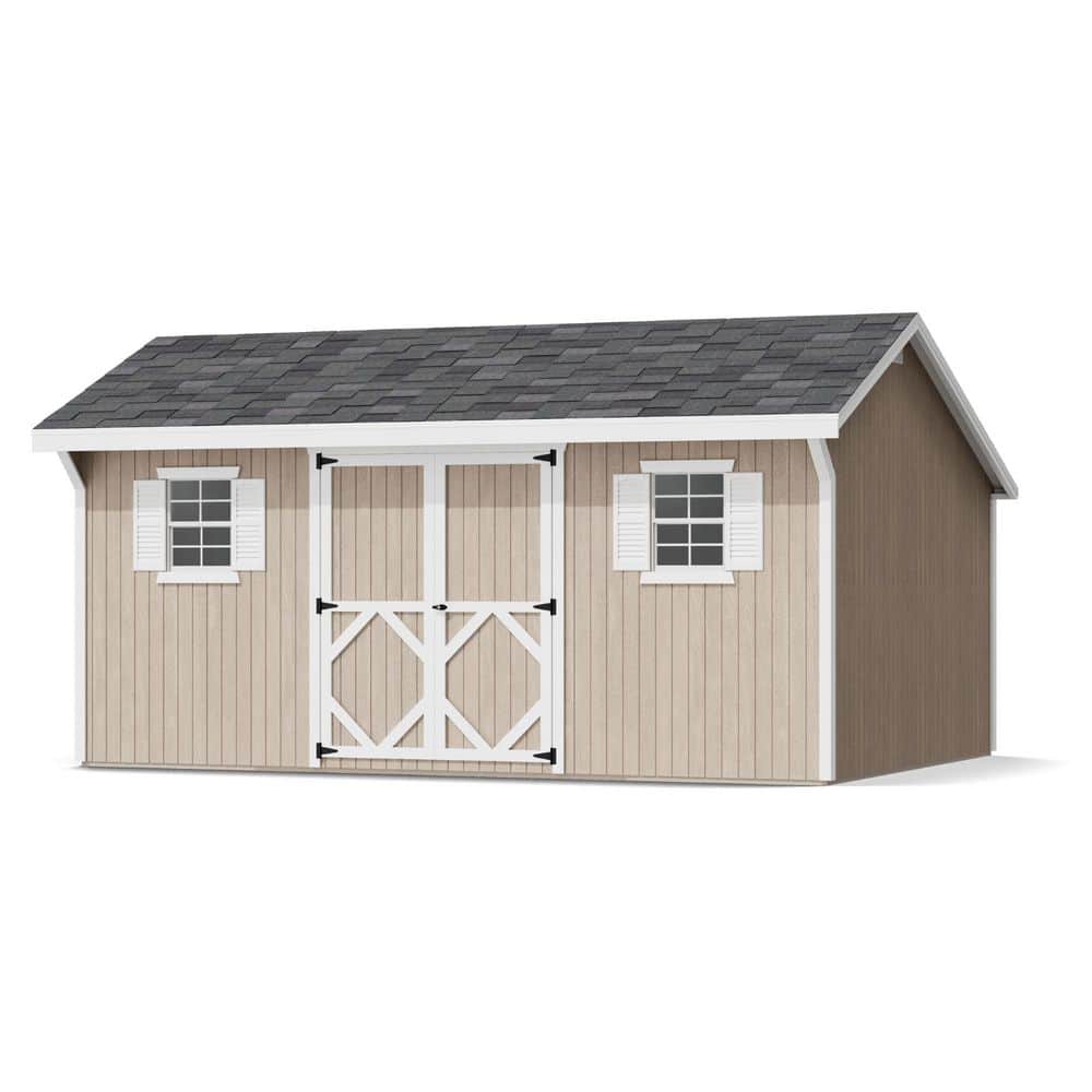 Little Cottage Co. Classic Saltbox 12 ft. x 16 ft. Outdoor Wood Storage ...