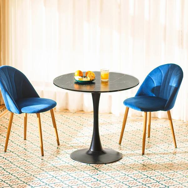 CO Z 31.5 in Round Kitchen Dining Table Black