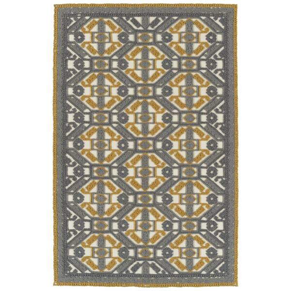 Kaleen Ayrlies Garden Grey 9 ft. x 12 ft. Indoor/Outdoor Area Rug AGC03 ...