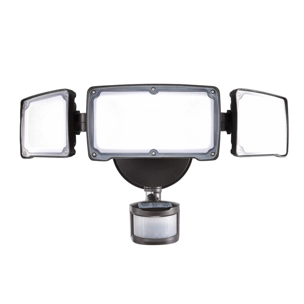 AWSENS 40-Watt 180-Degree Bronze Motion Activated Outdoor Integrated ...