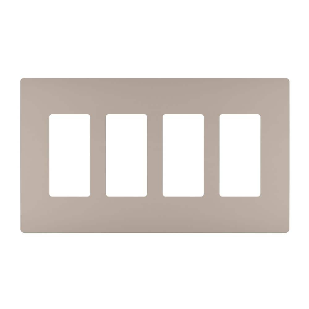 Legrand radiant 4-Gang 4-Decorator Rocker Screwless Wall Plate, Nickel ...