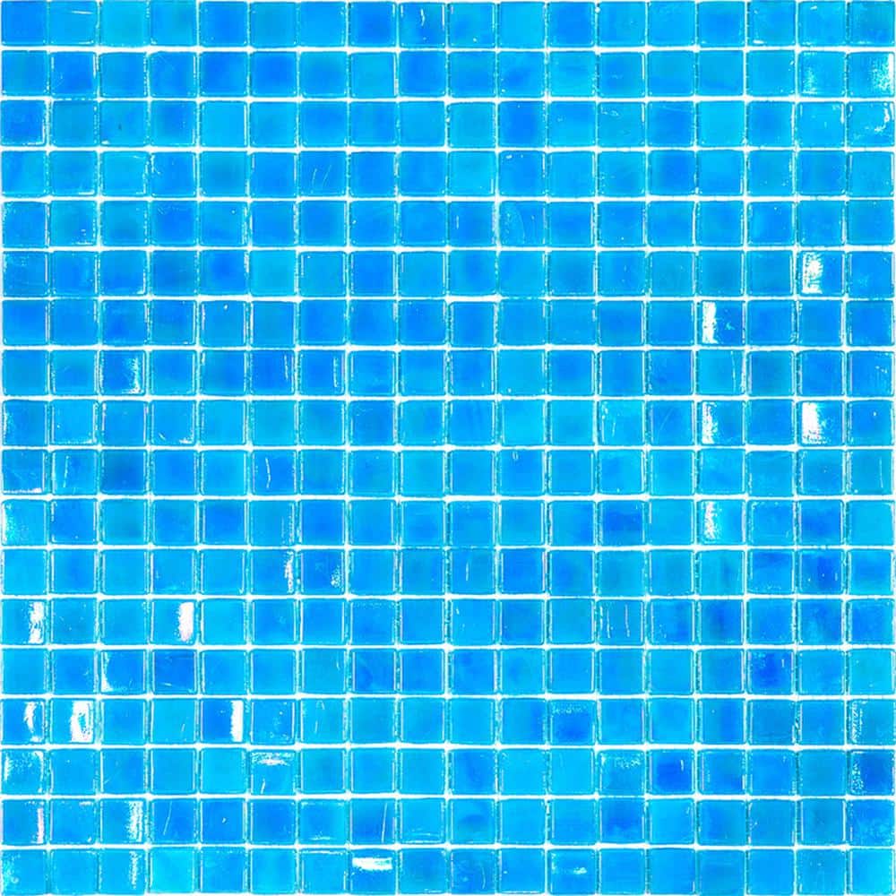 Apollo Tile Skosh 4 in. x 6 in. Glossy Sea Blue Glass Mosaic Uniform ...