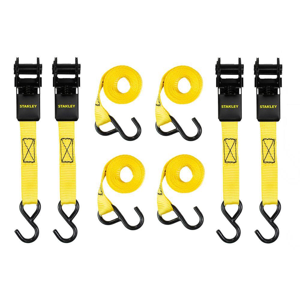 Stanley 1 in. x 10 ft./ 900 lbs. Break Strength Ratchet Straps (4-Pack ...