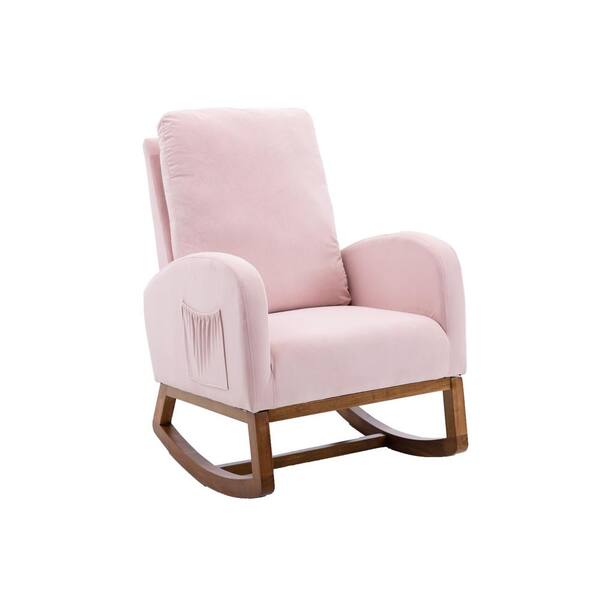 GZMR Comfortable Pink Toweling Fabric Rocking Chair GZWF880162 - The ...