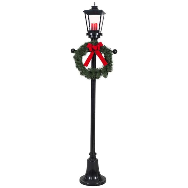 Home Accents Holiday 6 ft. Lighted Lamp Post with Wreath 38764 - The ...