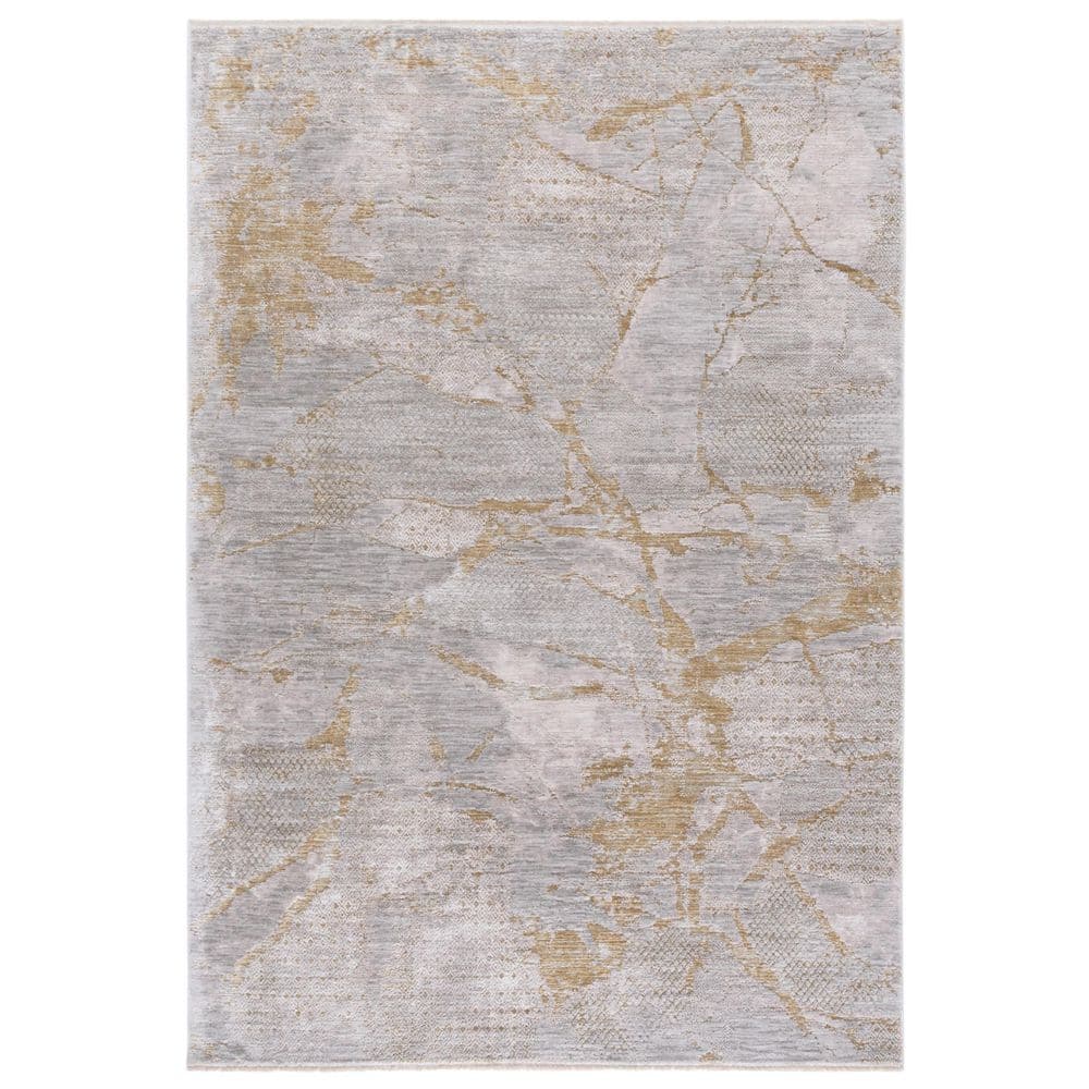 SAFAVIEH Garnet 5 ft. x 8 ft. Gray/Gold Abstract Granite Area Rug ...