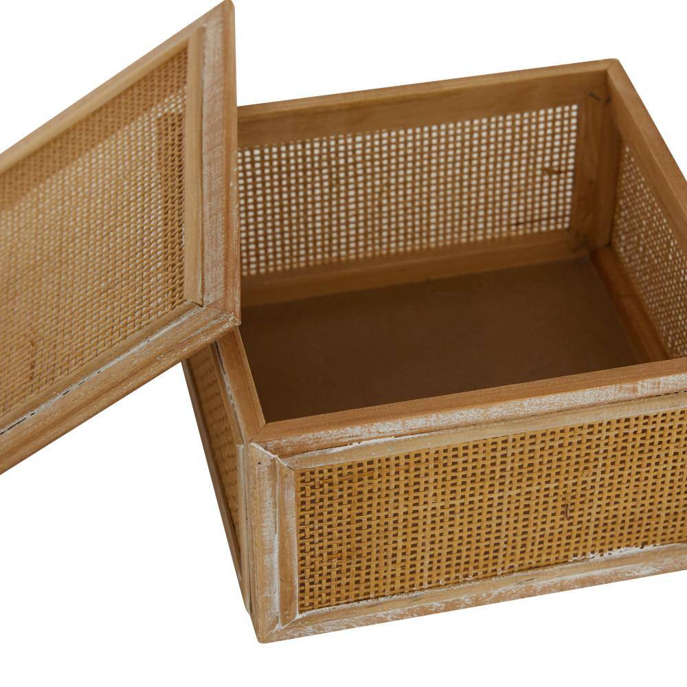 Litton Lane Rectangle Wood Box with Lid (Set of 2) 61474 - The Home Depot