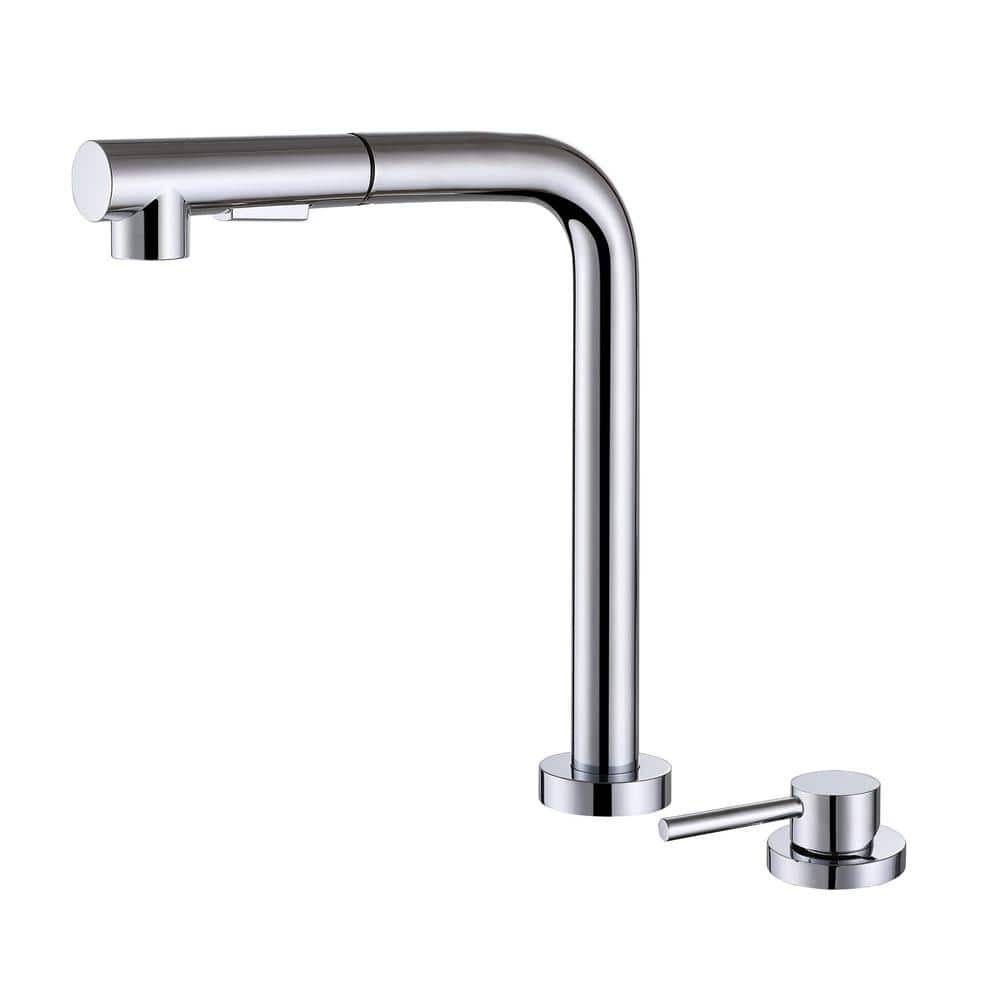 SUMERAIN Modern Single Handle Pull Out Sprayer Kitchen Faucet without ...