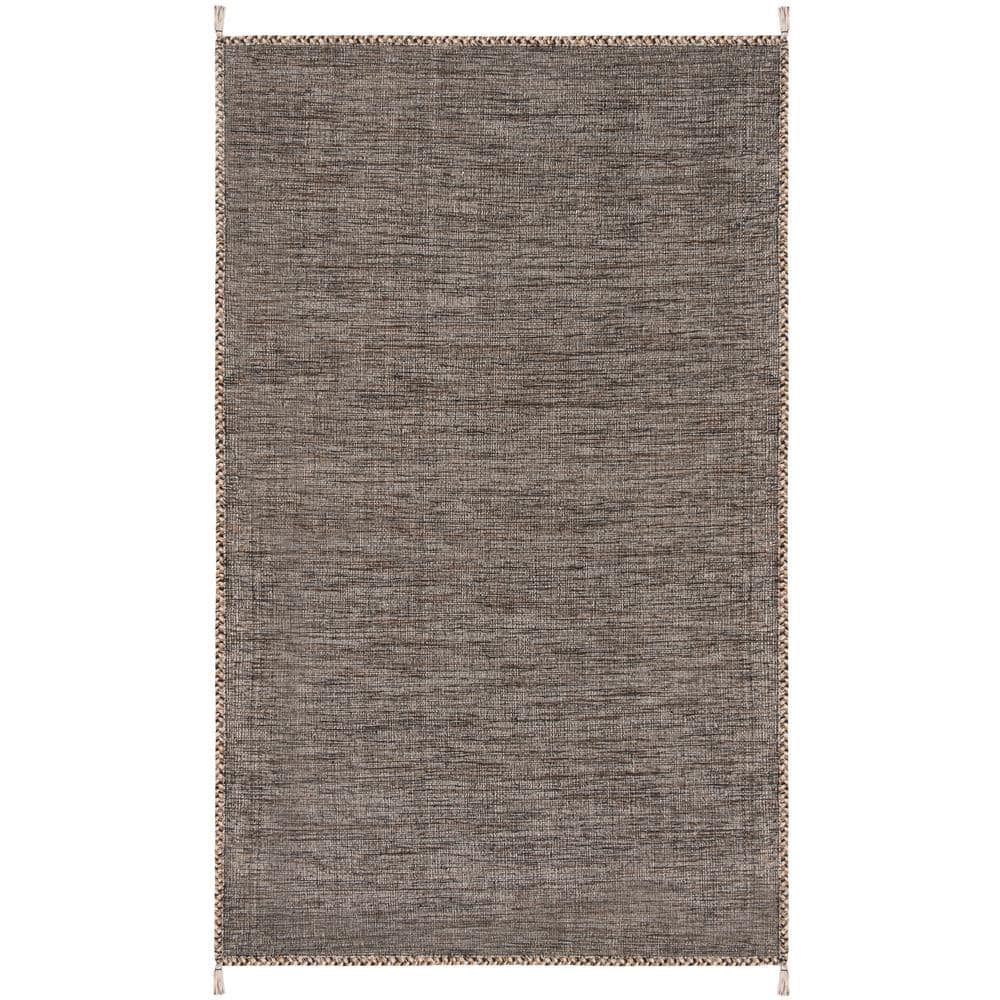 SAFAVIEH Montauk Beige/Black 5 ft. x 8 ft. Border Area Rug MTK150B-5 ...