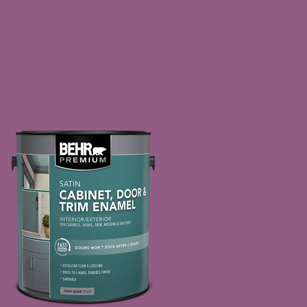 BEHR PREMIUM 1 gal. #OSHA-4 OSHA SAFETY PURPLE Satin Enamel Interior ...