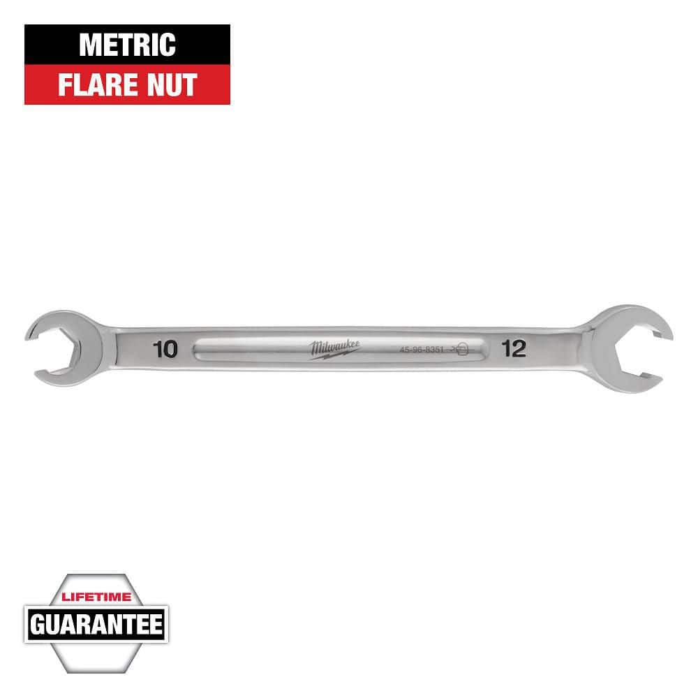 Milwaukee 10 mm x 12 mm Double End Flare Nut Wrench 45-96-8351 - The ...