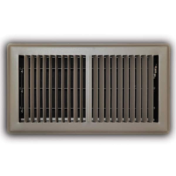 Everbilt 6 in. x 12 in. 2-Way Steel Floor Register in Brown E150MB06X12 ...