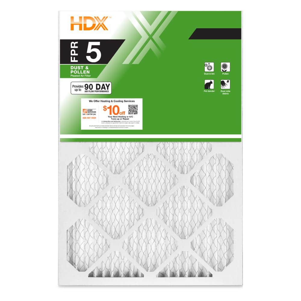 HDX 15 in. x 30 in. x 1 in. Standard Pleated Air Filter FPR-5, MERV-8 ...